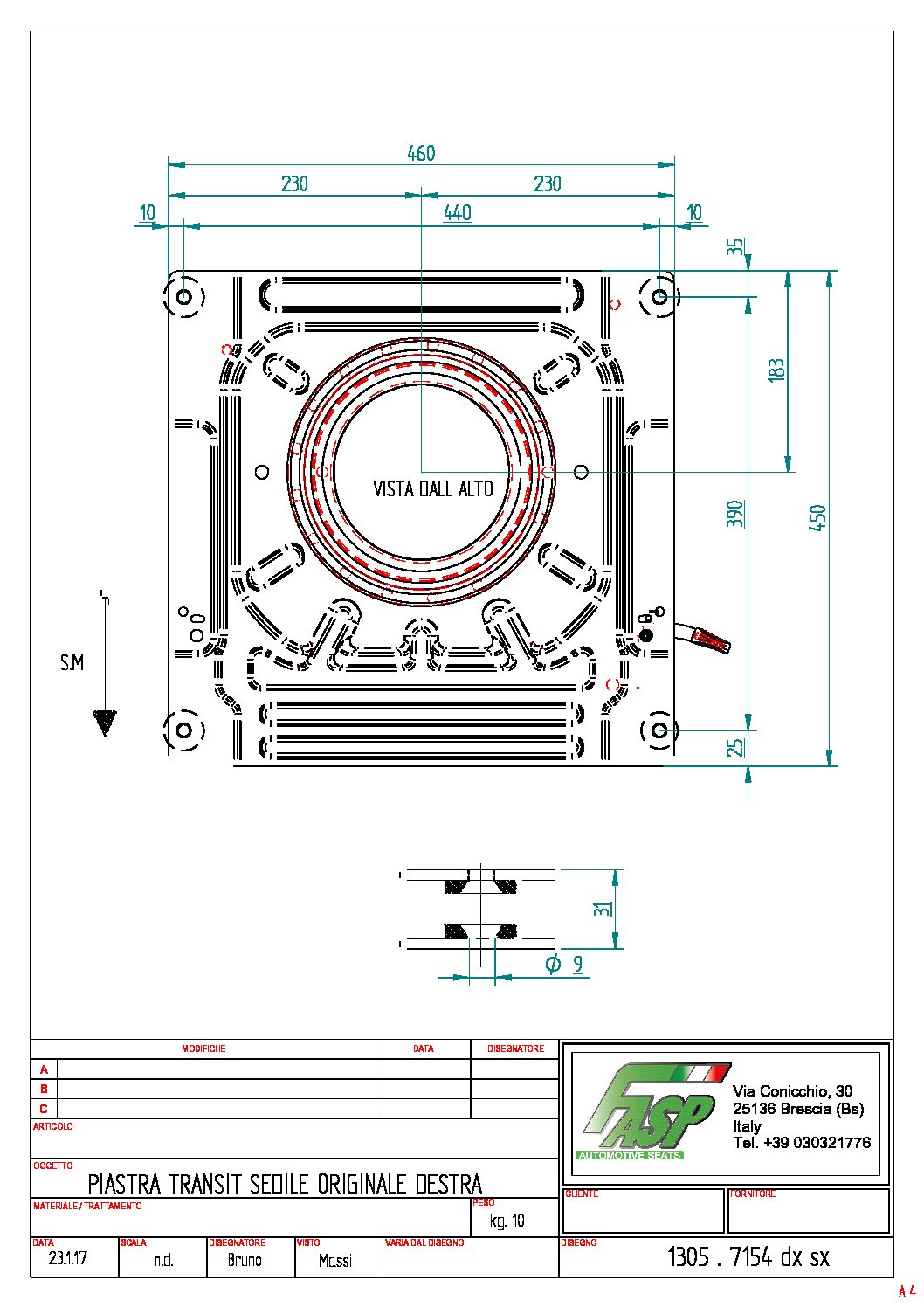 FASP MK8/Custom V362 2014 - 2023 Ford Transit Single Seat Swivel Base